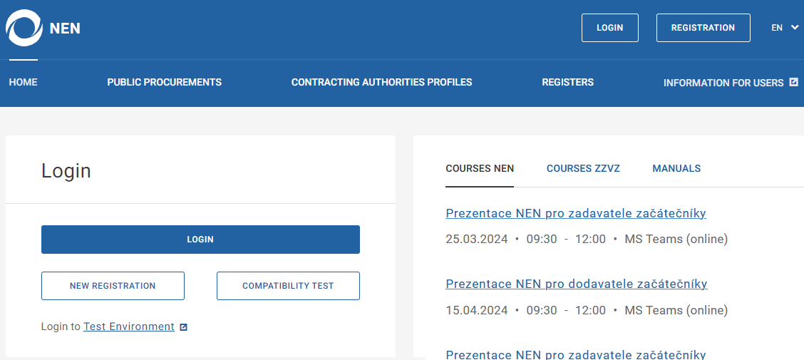 Public Portal of the NEN System